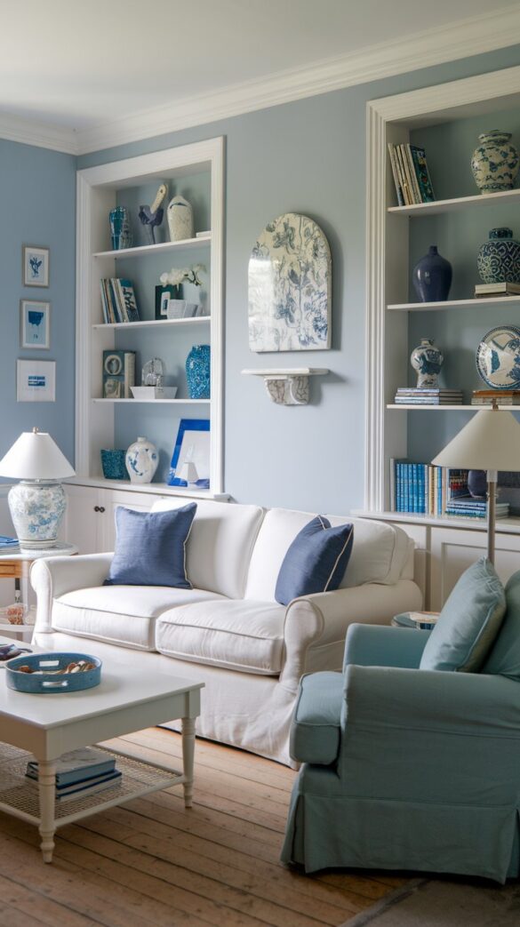 Want a Dreamy Living Room? Try One of These 17+ Light Blue Wall Ideas ...