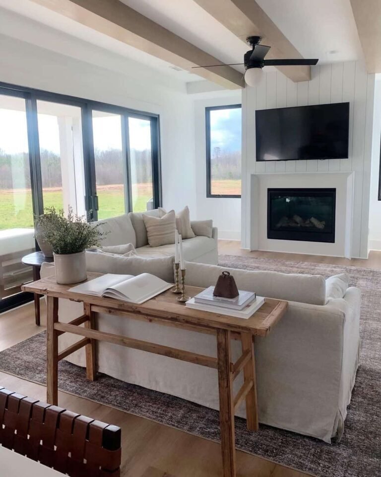 7+ Creative TV Wall Enhancement Ideas for a Stylish Farmhouse Living ...