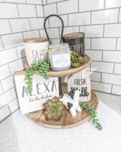 7+ Tiered Tray Styling Ideas for Charming Farmhouse Kitchen Spaces