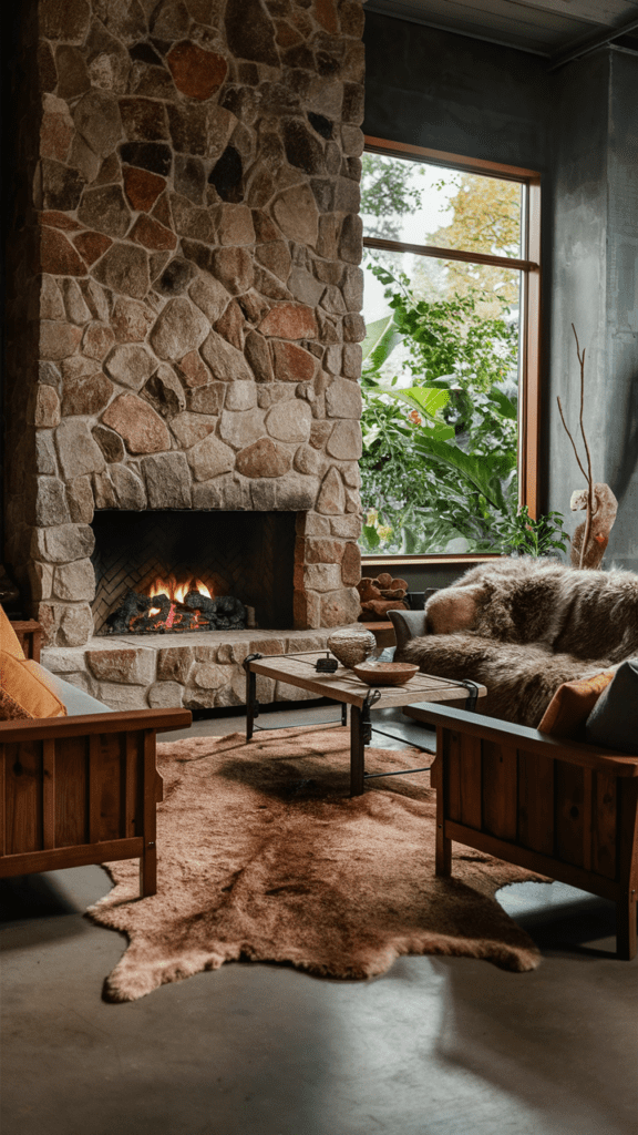 28+ Rustic Stone Fireplace Ideas that Steal the Show – My Modern Cave