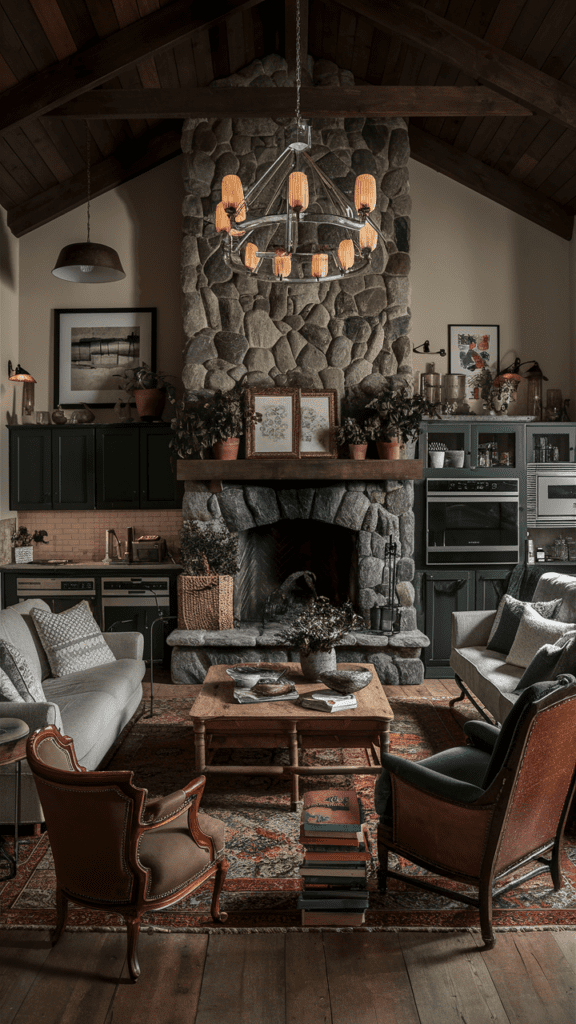 28+ Rustic Stone Fireplace Ideas that Steal the Show – My Modern Cave