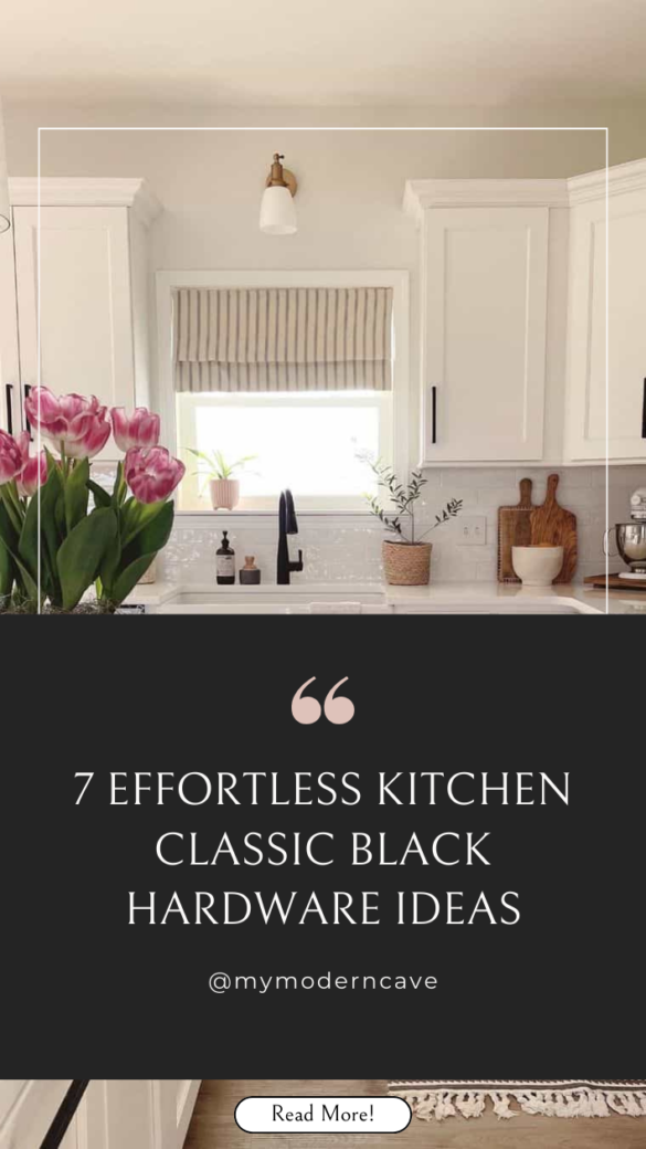 7+ Timeless Farmhouse Kitchen Cabinet Ideas with Classic Black Hardware ...